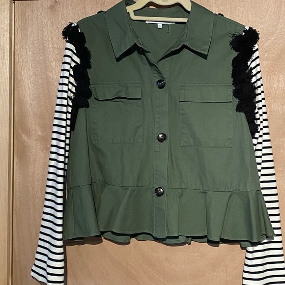 English Factory | Jackets & Coats | English Factory Embellished Utility ...